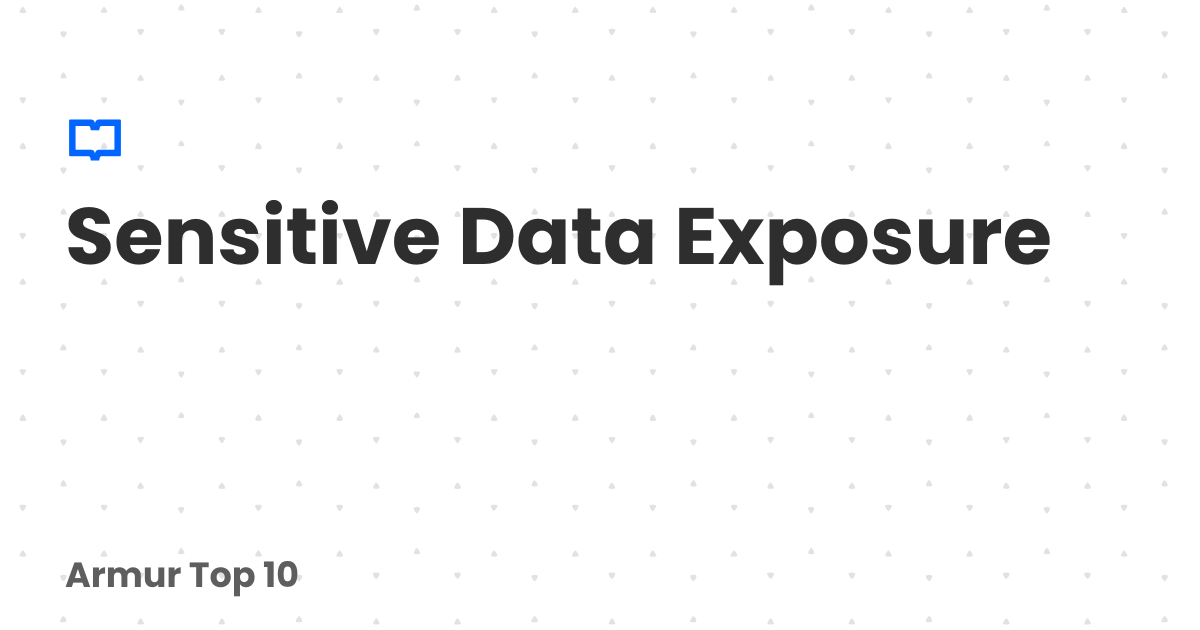 Sensitive Data Exposure Armur Top 10